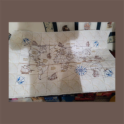 Customer project: Antique World Map by Thelma from Ontario Canada ...