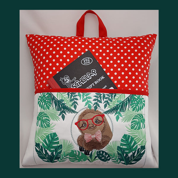 Professor Sloth Reading Pillow - aStitch aHalf