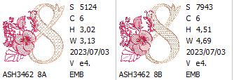 Flowerlove Monogram 8 - aStitch aHalf