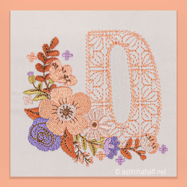 Autumn and Lace Monogram Monogram D - aStitch aHalf