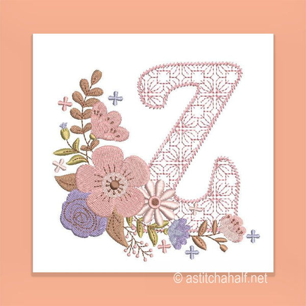 Autumn and Lace Monogram Monogram Z - aStitch aHalf