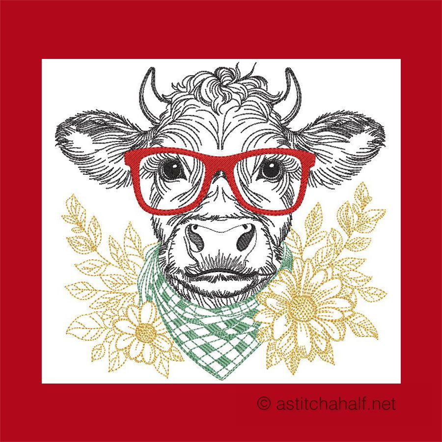 Magnus Bull with glasses Bundle - aStitch aHalf