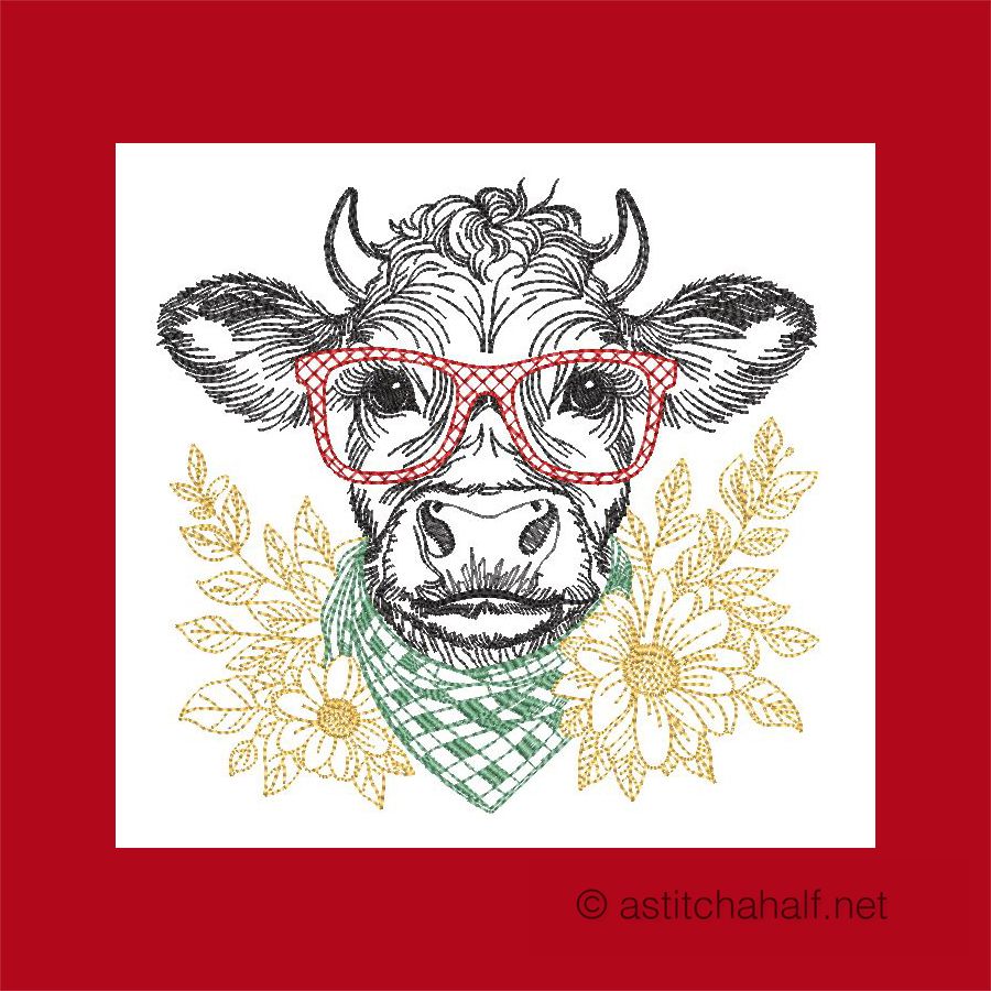 Magnus Bull with glasses Bundle - aStitch aHalf