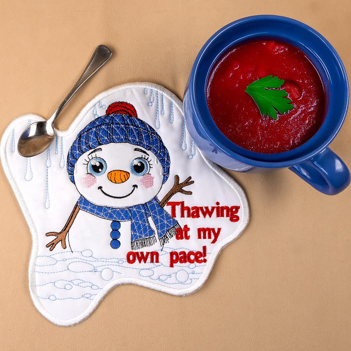 Thawing Snowman Mugrug Combo - aStitch aHalf