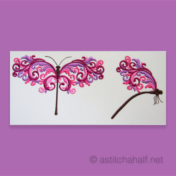 Mauve Dragonfly - aStitch aHalf