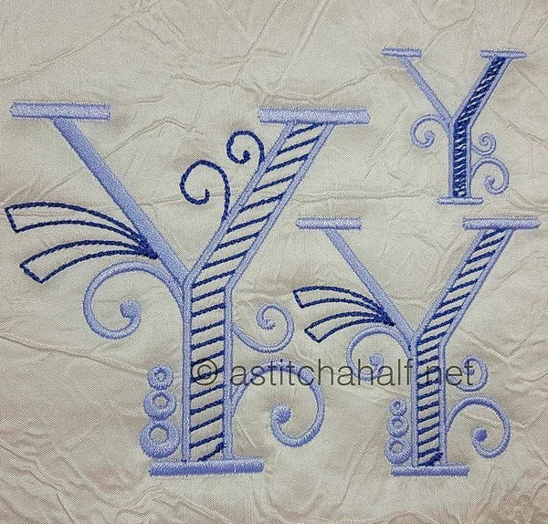 Stunning Swirls Monogram Y - aStitch aHalf