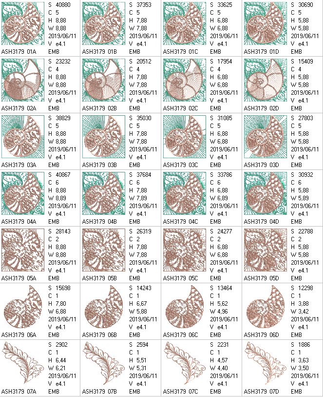 Supreme Sea Shells Quilt Block Combo - aStitch aHalf