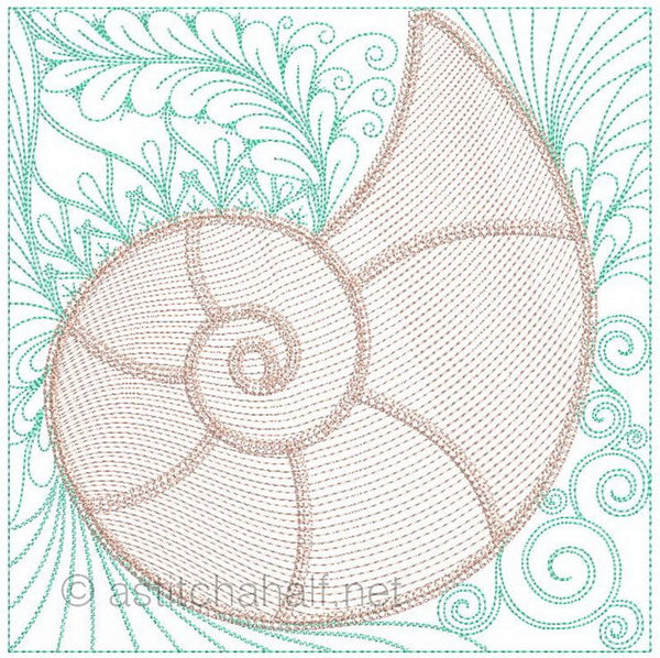 Supreme Sea Shells Quilt Block Combo - aStitch aHalf