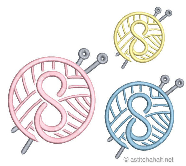 Knitting Monogram Number 8 - aStitch aHalf