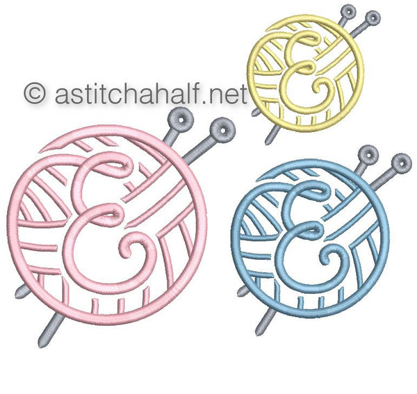 Knitting Monogram Letter E - aStitch aHalf