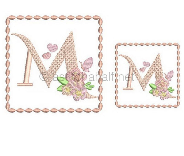 Baby Kisses Letter M - aStitch aHalf