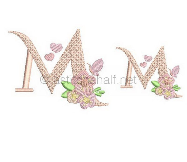 Baby Kisses Letter M - aStitch aHalf