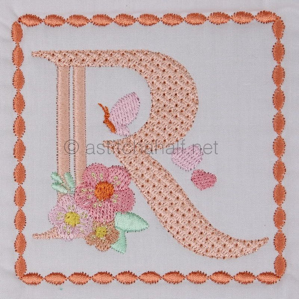 Baby Kisses Letter R - aStitch aHalf