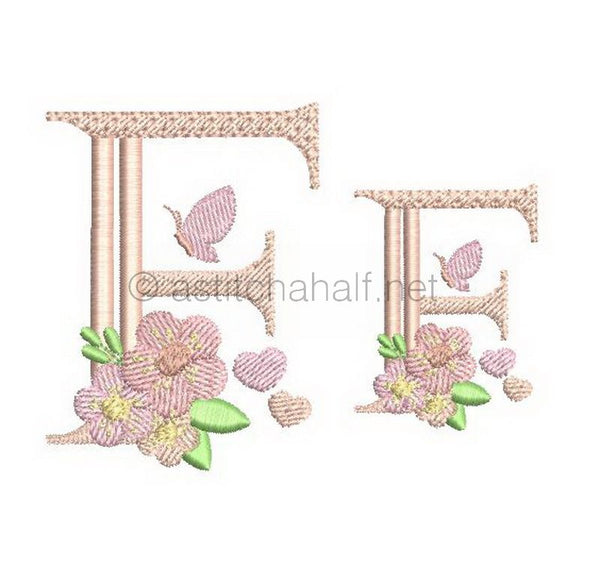 Baby Kisses Letter F - aStitch aHalf