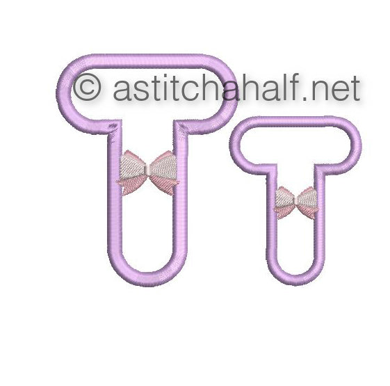 Tiny Tots Monogram T - aStitch aHalf