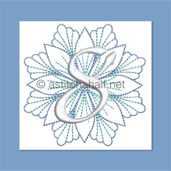 Frost and Frozen Monogram Number 8 - aStitch aHalf
