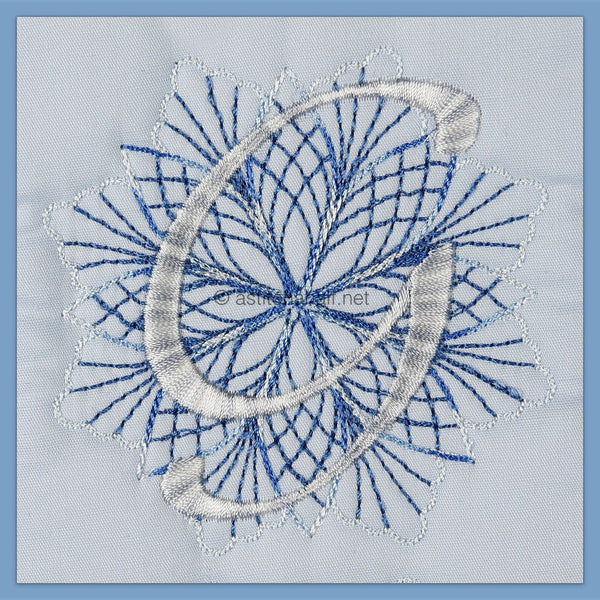 Frost and Frozen Monogram Letter G | aStitch aHalf