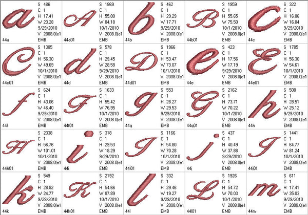 Scrolls Font Capital and Lower case Letters - aStitch aHalf